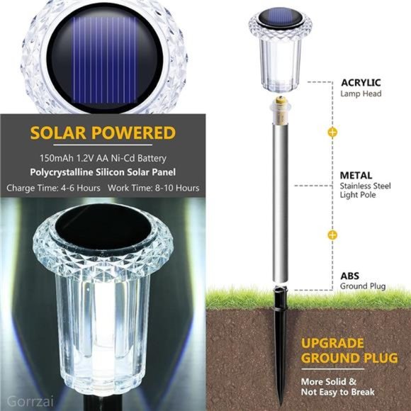 Accents | Solar Pathway Lights 1 Pack Solar Outdoor Lights Led ...